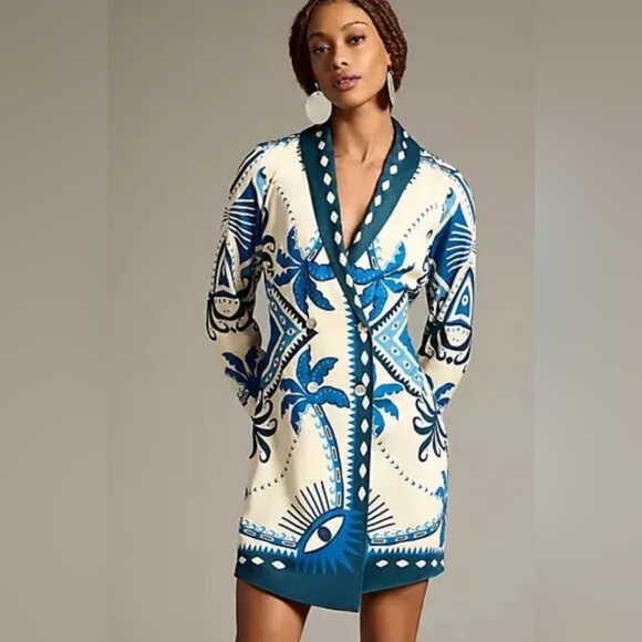 FARM Rio | Swim | Farm Rio Blue Patterned Dress | Poshmark